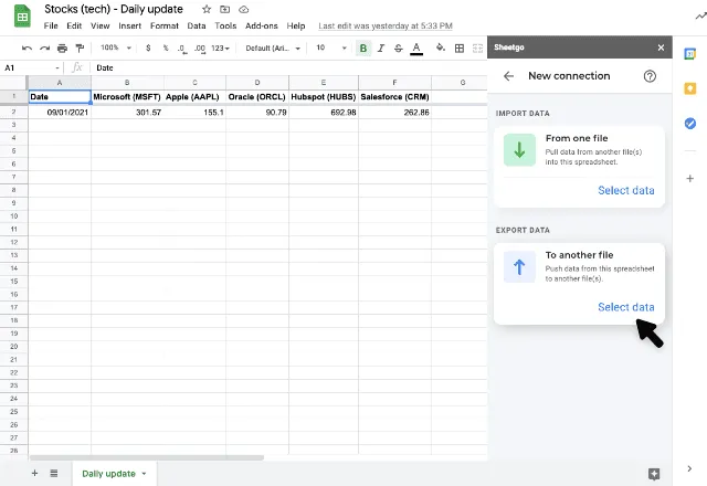 Track changes in Google Sheets: How to record historic values - Sheetgo