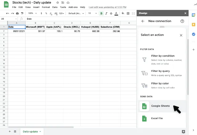 Track changes in Google Sheets: How to record historic values - Sheetgo