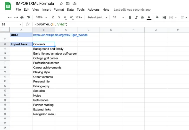 How to use the IMPORTXML formula in Google Sheets - Sheetgo