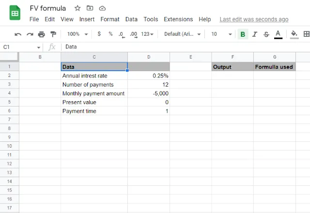 How to use the FV formula in Google Sheets - Sheetgo